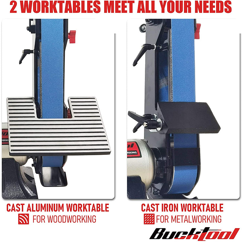 BUCKTOOL Belt Disc Sander & Bench Grinder | Metal & Woodworking Tools